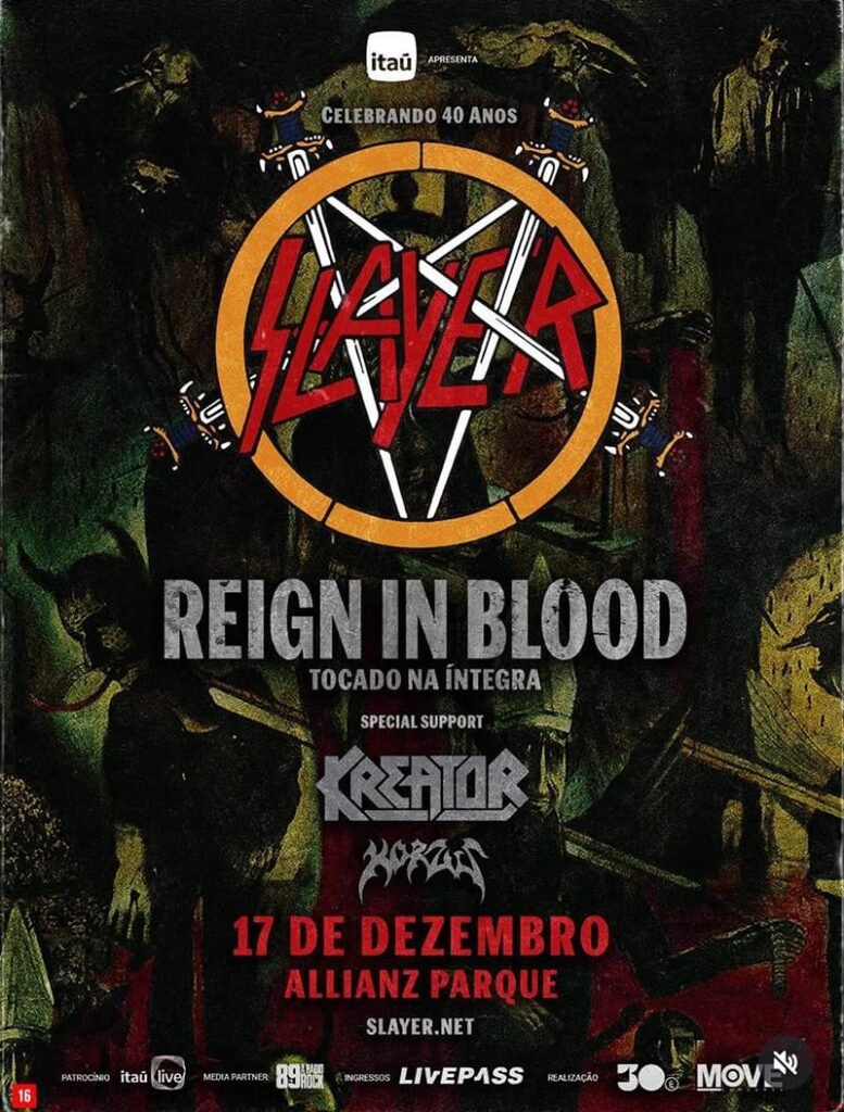Slayer tocará íntegra de ‘Reign in Blood’ em SP em dezembro, com ...